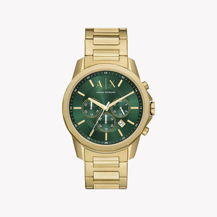ARMANI EXCHANGE AX1746 BOLD GOLD GREEN SUPERBE MONTRE POUR HOMMES POUR UNE VIE MODERNE